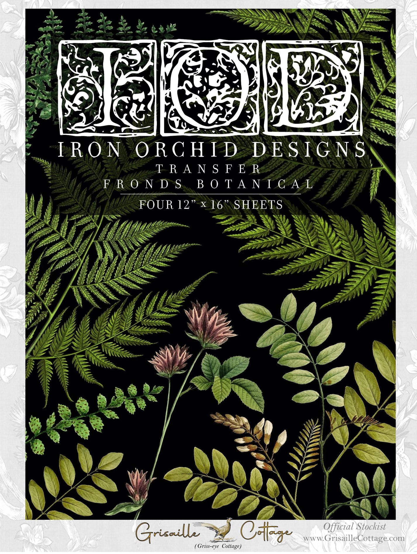 Fronds Botanical - 4 Sheet, 12x16 Pad IOD Decor Transfer™ – Grisaille ...