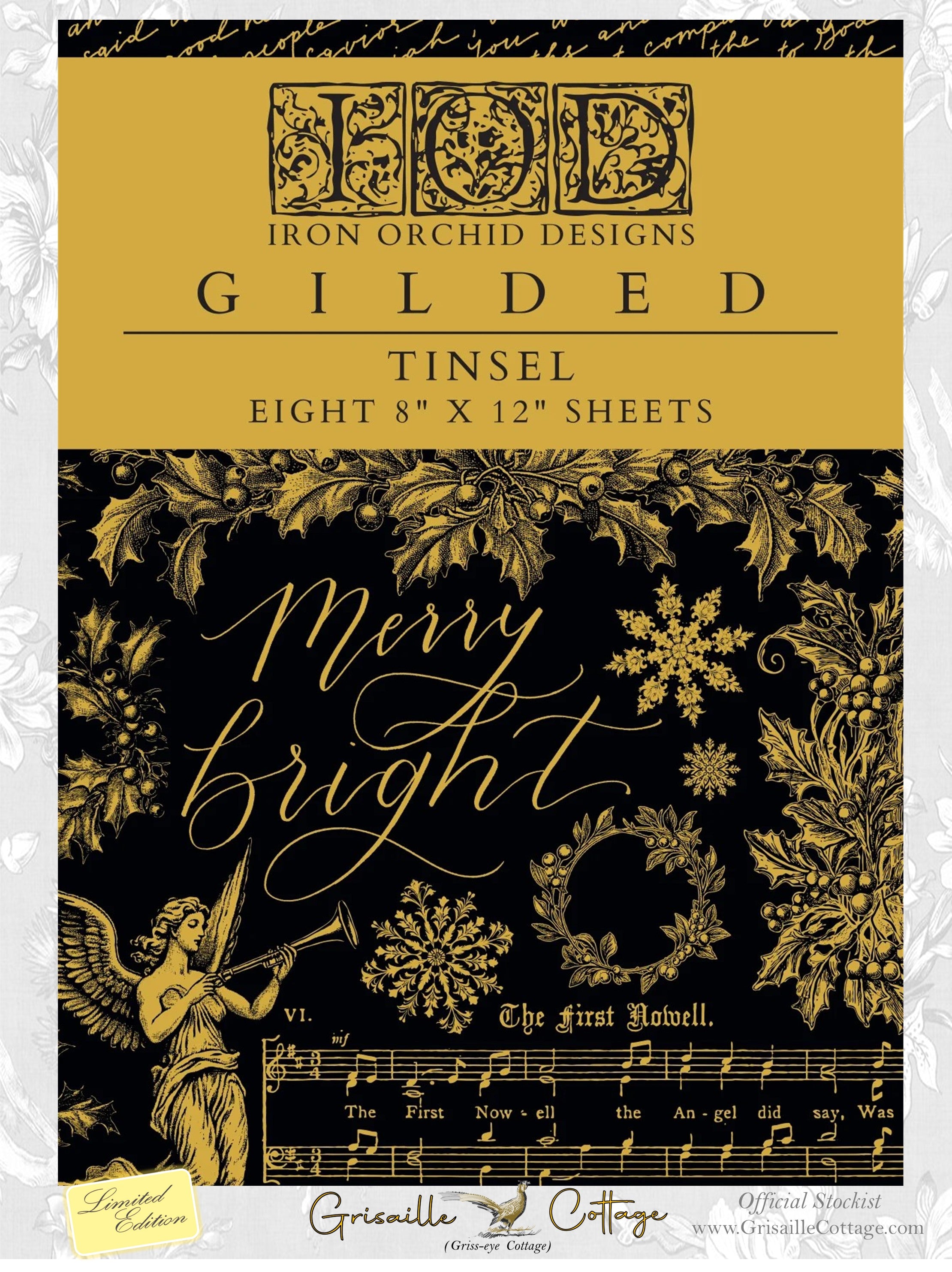 Tinsel - Gilded Collection - 8 Sheet, 8x12 Pad IOD Decor Transfer™ 202 ...